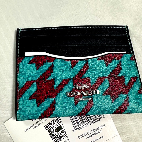 Coach | Bags | New Coach Slim Id Card Case Wallet With Houndstooth ...